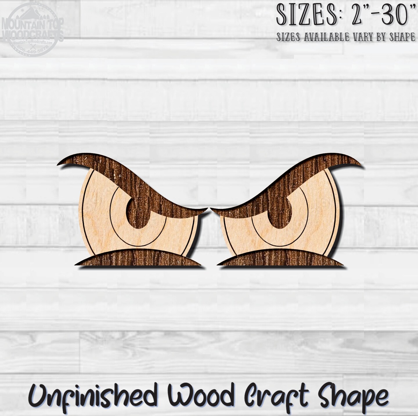Googly Wiggle Surprise Eyes Unfinished Wood Shape Blank Laser Engraved ...