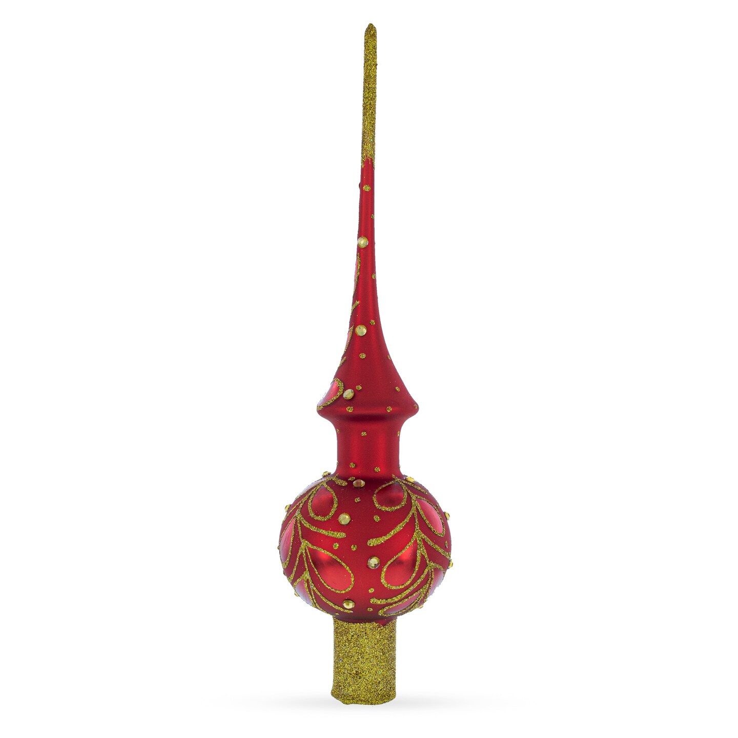Red Paisley Mouth Blown Glass Christmas Tree Topper 11 Inches | Michaels
