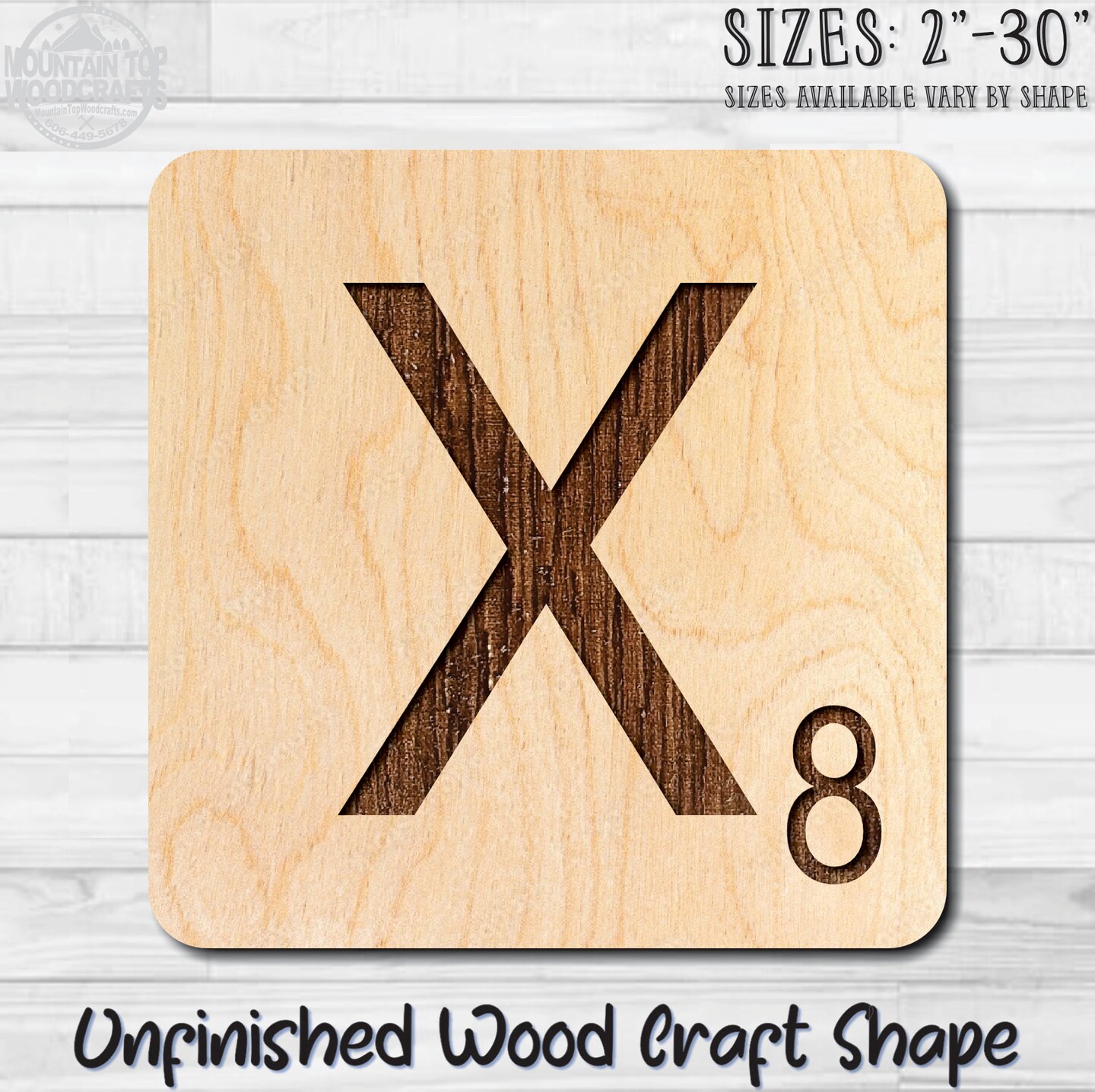 Scrabble Tile X Letter Board Game Name Unfinished Wood Shape Blank ...