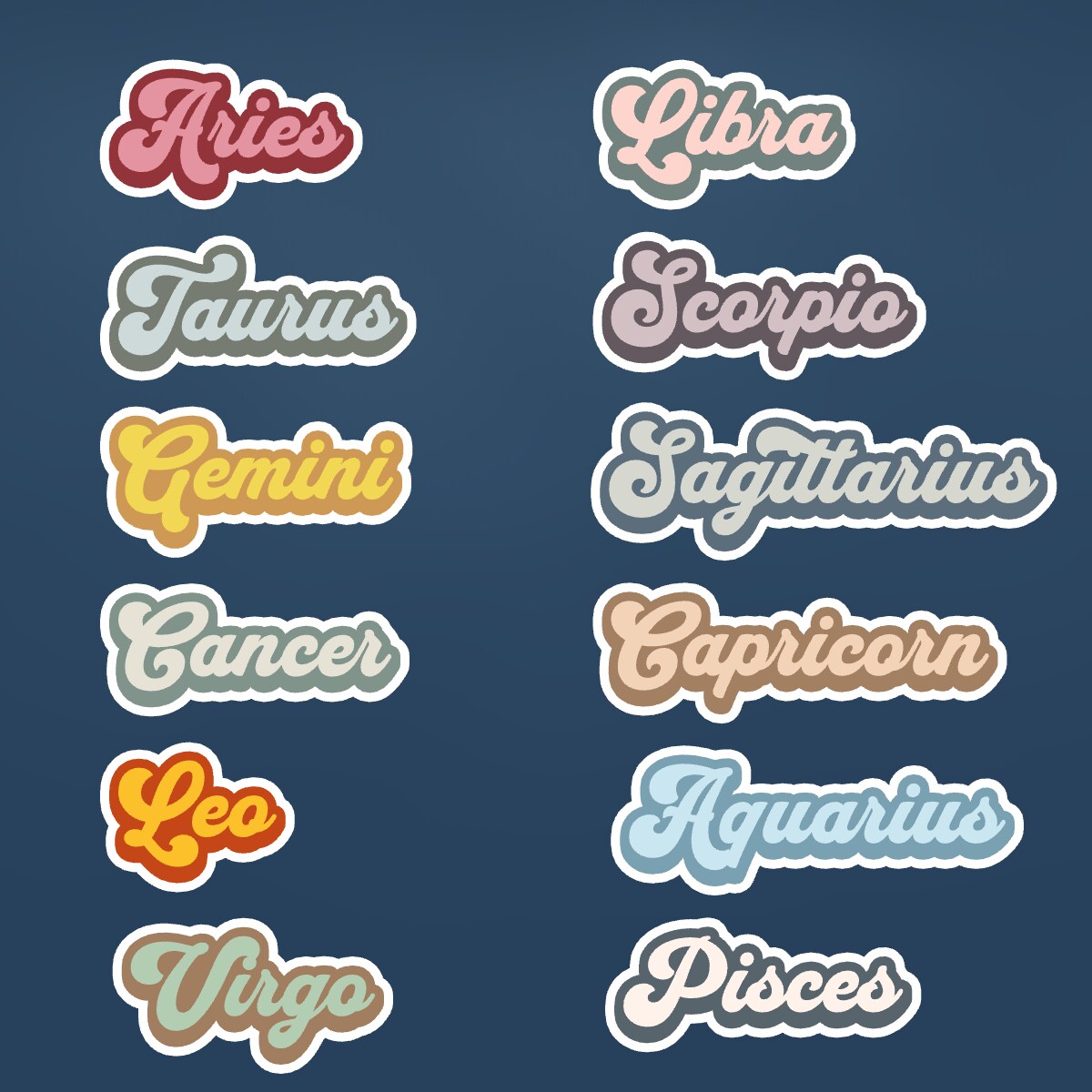 Zodiac Sign Sticker | Personalized Astrology Name Decal | Horoscope ...