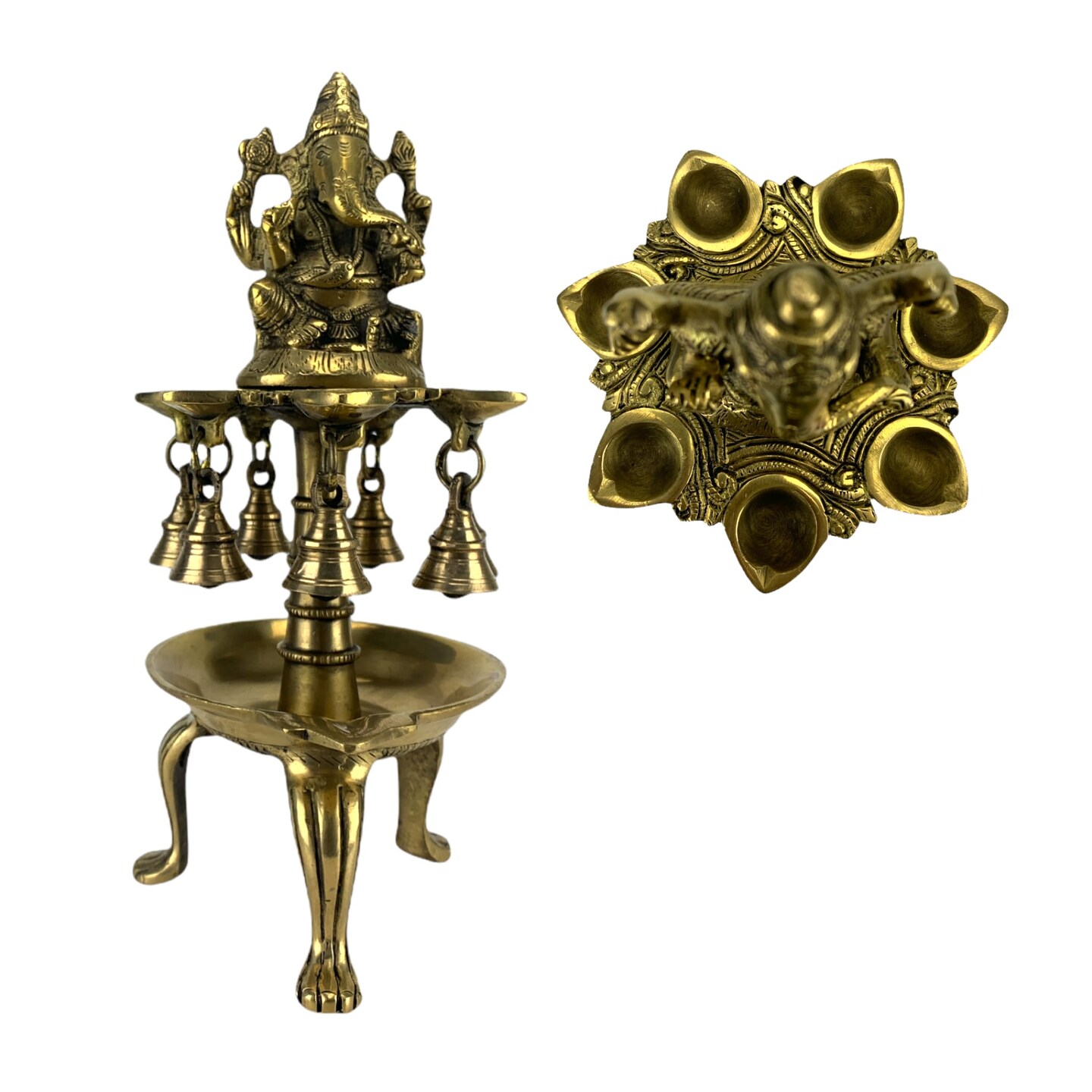 Ganesh Brass Oil Tall Diya, Diya For Home Decor, Samai Diya, Diwali ...