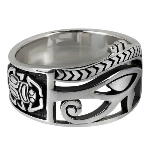 Size 15 Stainless Steel Egyptian Eye Of Horus Ra Ring | Michaels