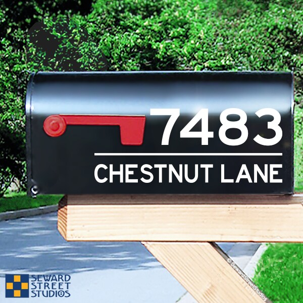 Reflective Mailbox Address Decal, Custom Street Name Sticker ...