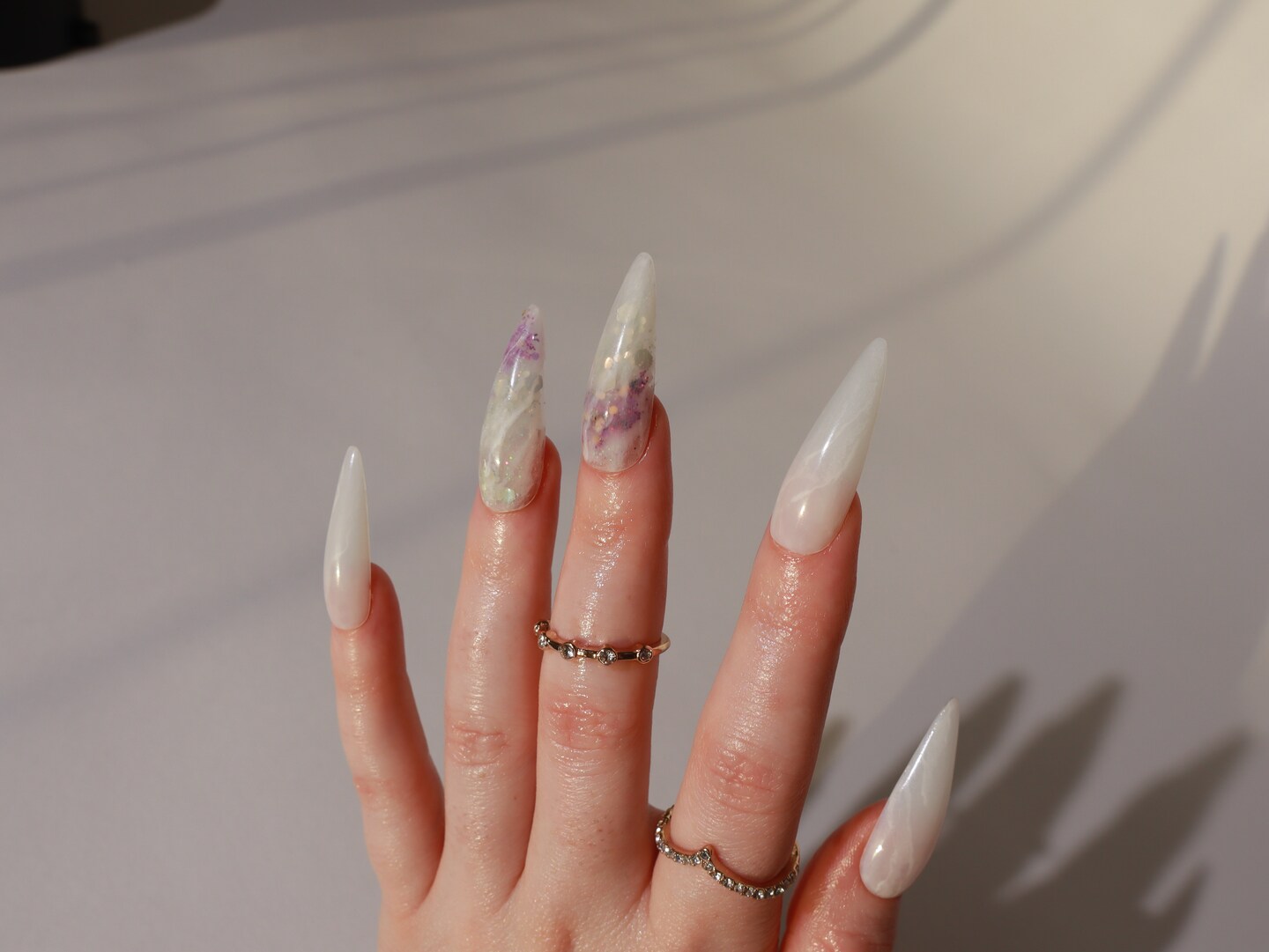 Handmade Press on Nails | Encapsulated Glitter Hard Gel Press on Nails | Sculpted Press on Nails ...