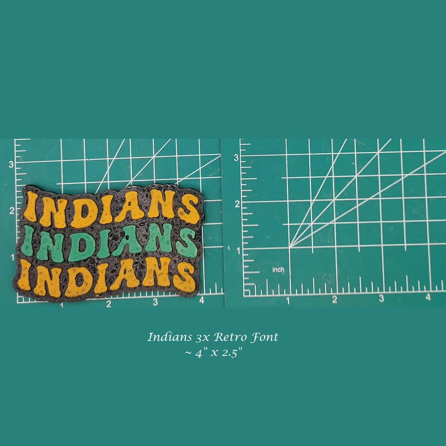 Indians 3x Retro Font School Mascot Silicone Freshie Mold | Michaels
