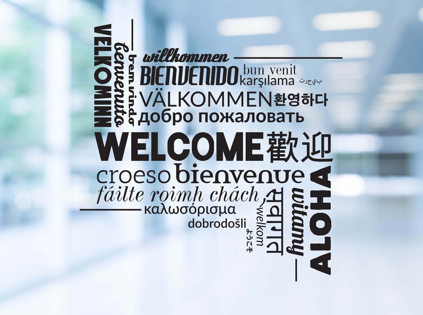 Welcome Wall Decal, Welcome in Different Languages, Welcome Sticker ...