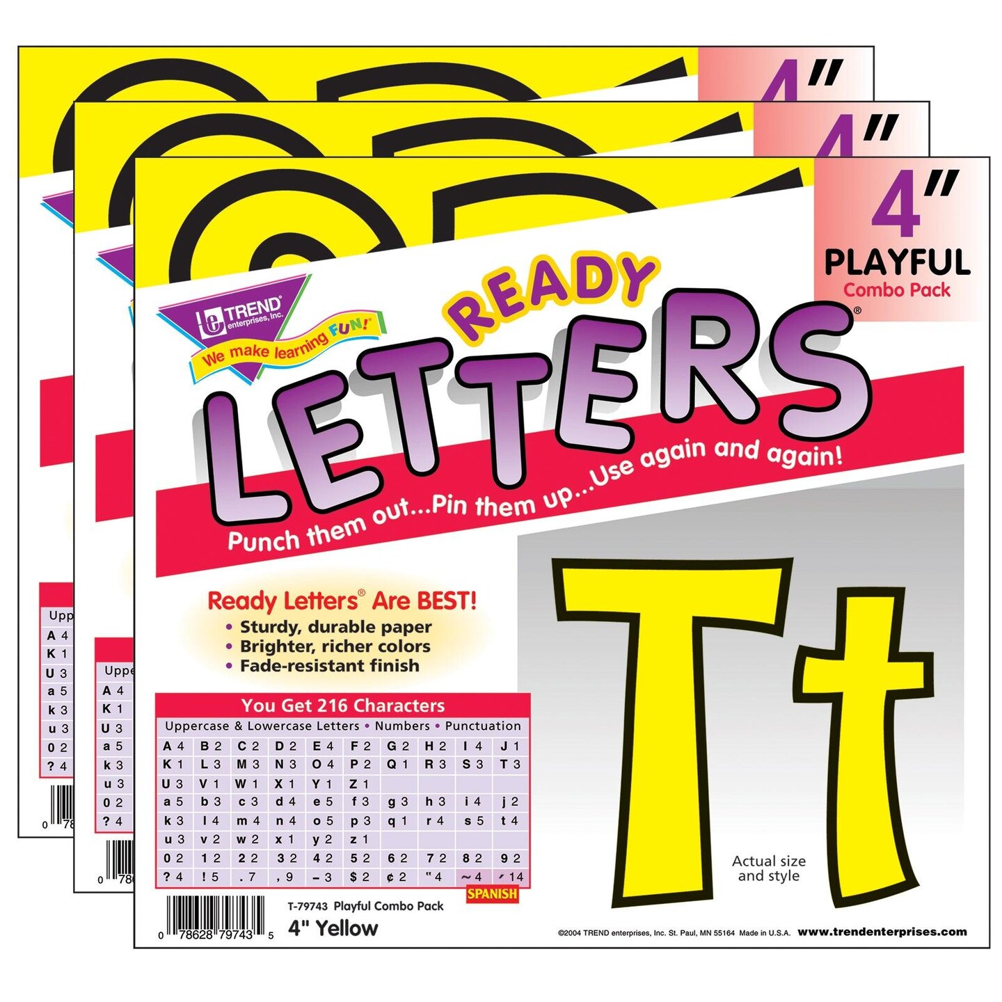 Yellow 4" Playful Combo Ready Letters®, 3 Packs | Michaels