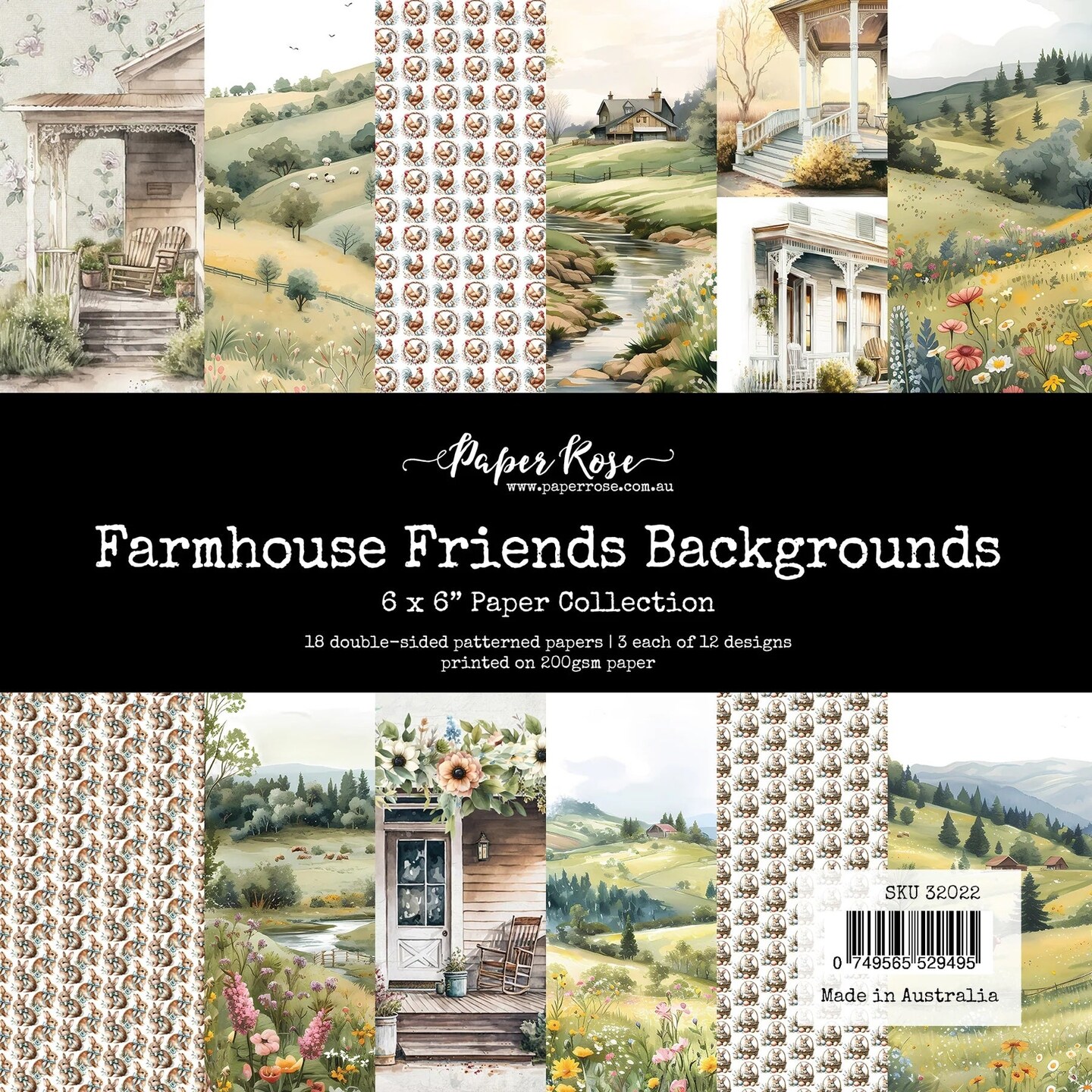 Farmhouse Friends Backgrounds 6x6 Paper Collection 32022 | Michaels