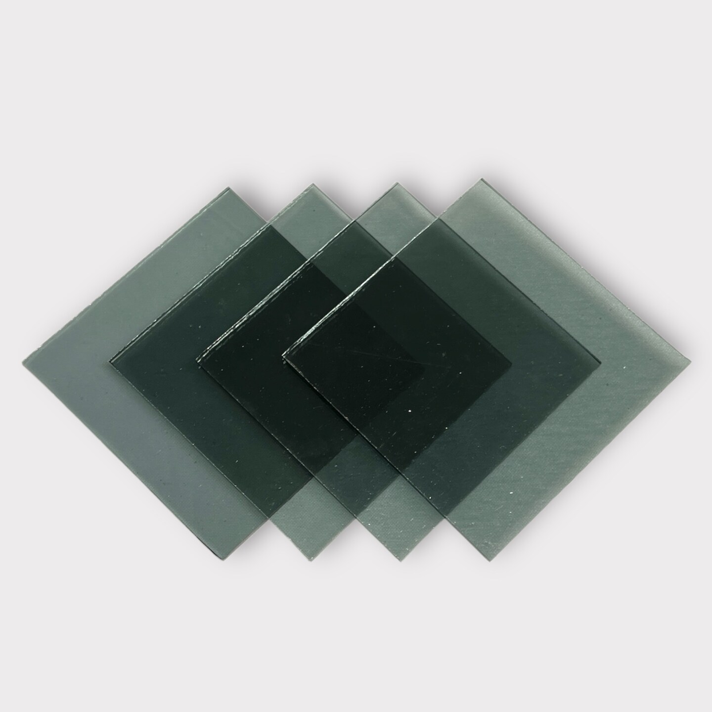 Grey Transparent COE 96 Fusible Glass Sheets / Mosaic Squares - 4 Pack ...