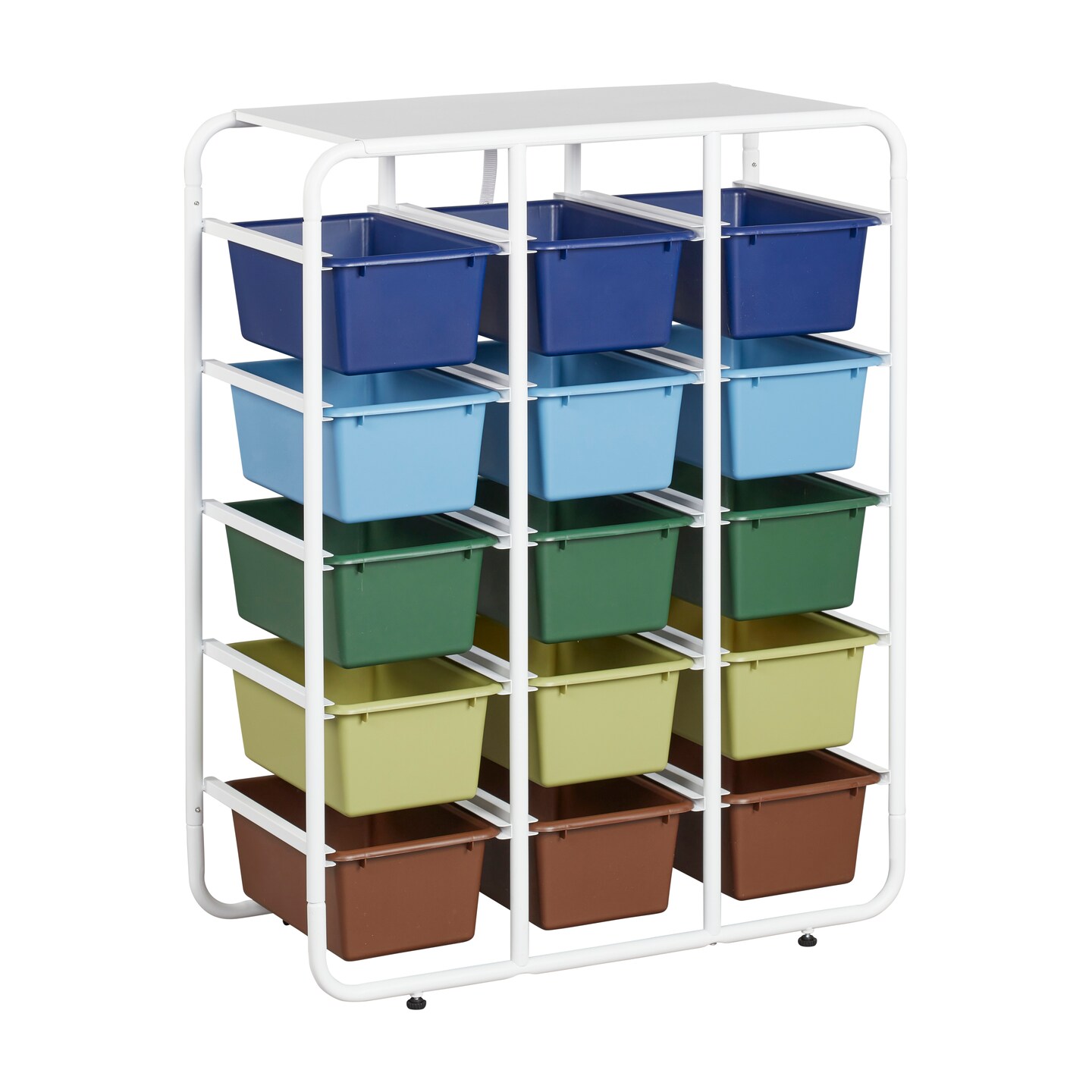 5-Tier Storage Rack with 15 Cubby Bins 5x3, Multipurpose Organization ...