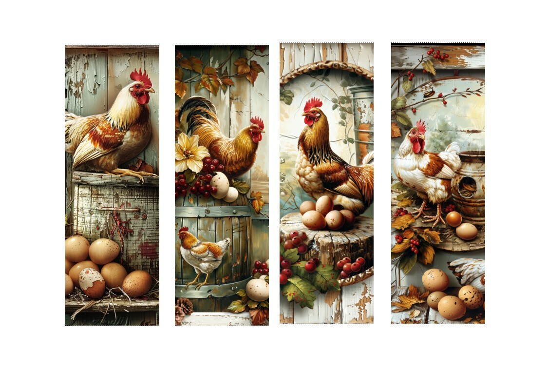 8 Cute Chicken Printable Bookmarks | Whimsical Bookmarks | Ready to ...