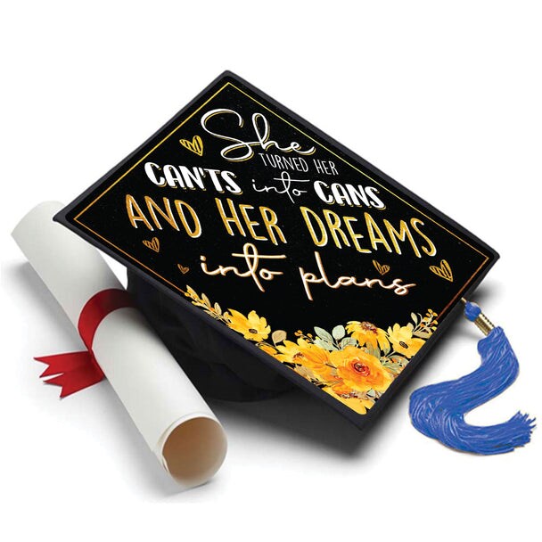 Grad Cap Topper Can't Into Cans , Graduation Cap Decorations by Tassel ...