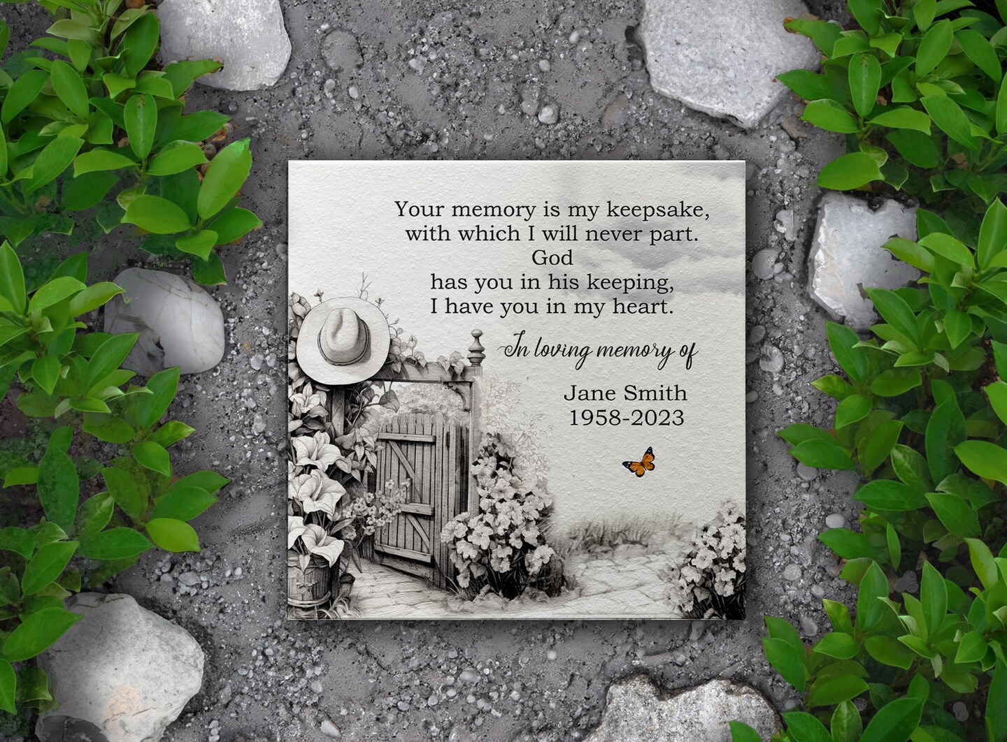 The Garden of Memories Personalized 6x6 Memorial Stone - Loving Tribute ...