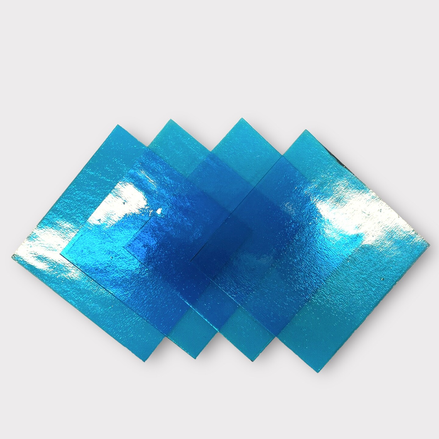 Deep Blue Sky, Transparent COE 96 Fusible Glass Sheets / Mosaic Squares ...