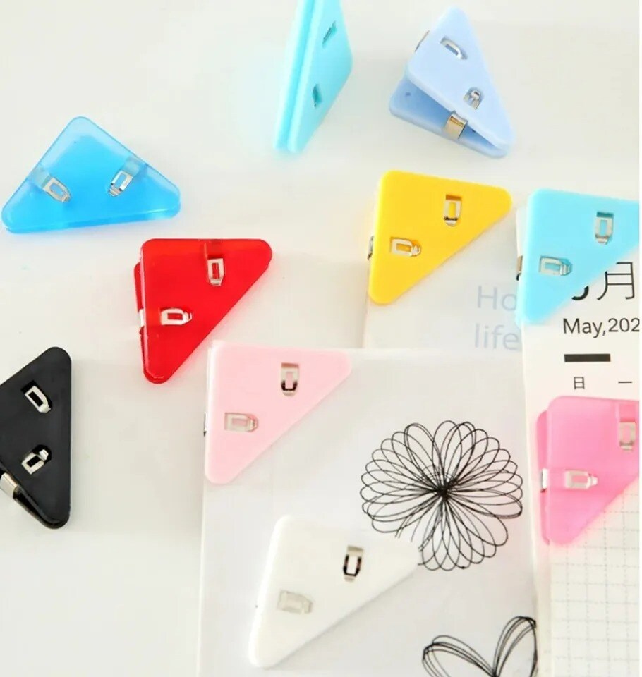 20 Triangle Corner Bookmarks & Document Clips - Assorted Colors ...