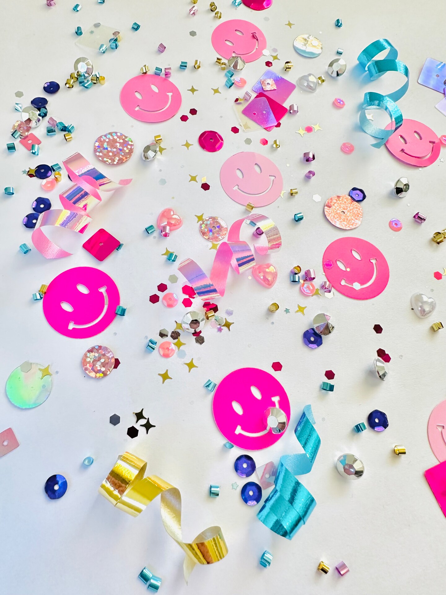 Pink Happy Smiley Face Party Confetti | Happy Face Table Scatter | Pink ...