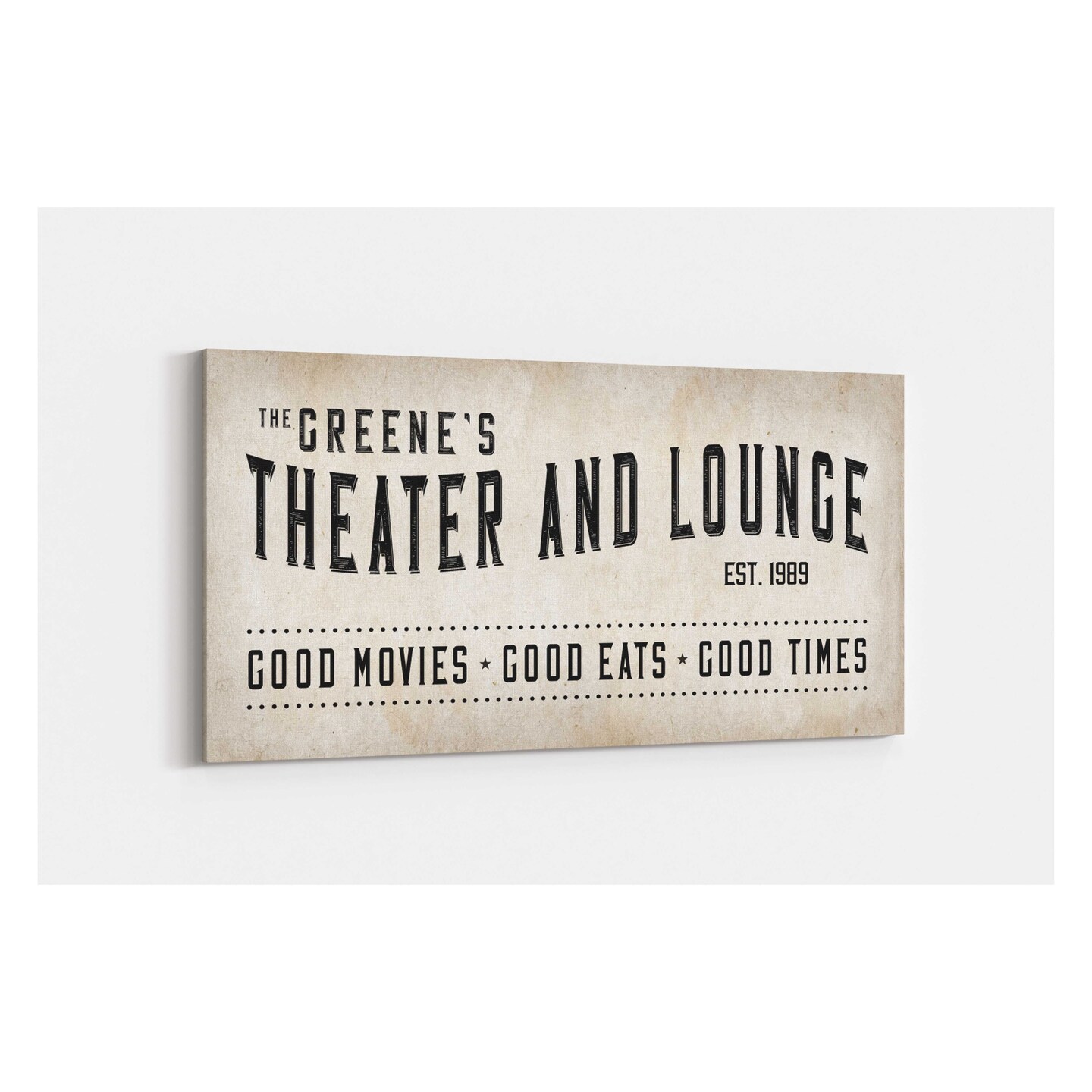 Personalized Theater and Lounge Canvas Wall Art - Movie Theater Sign ...