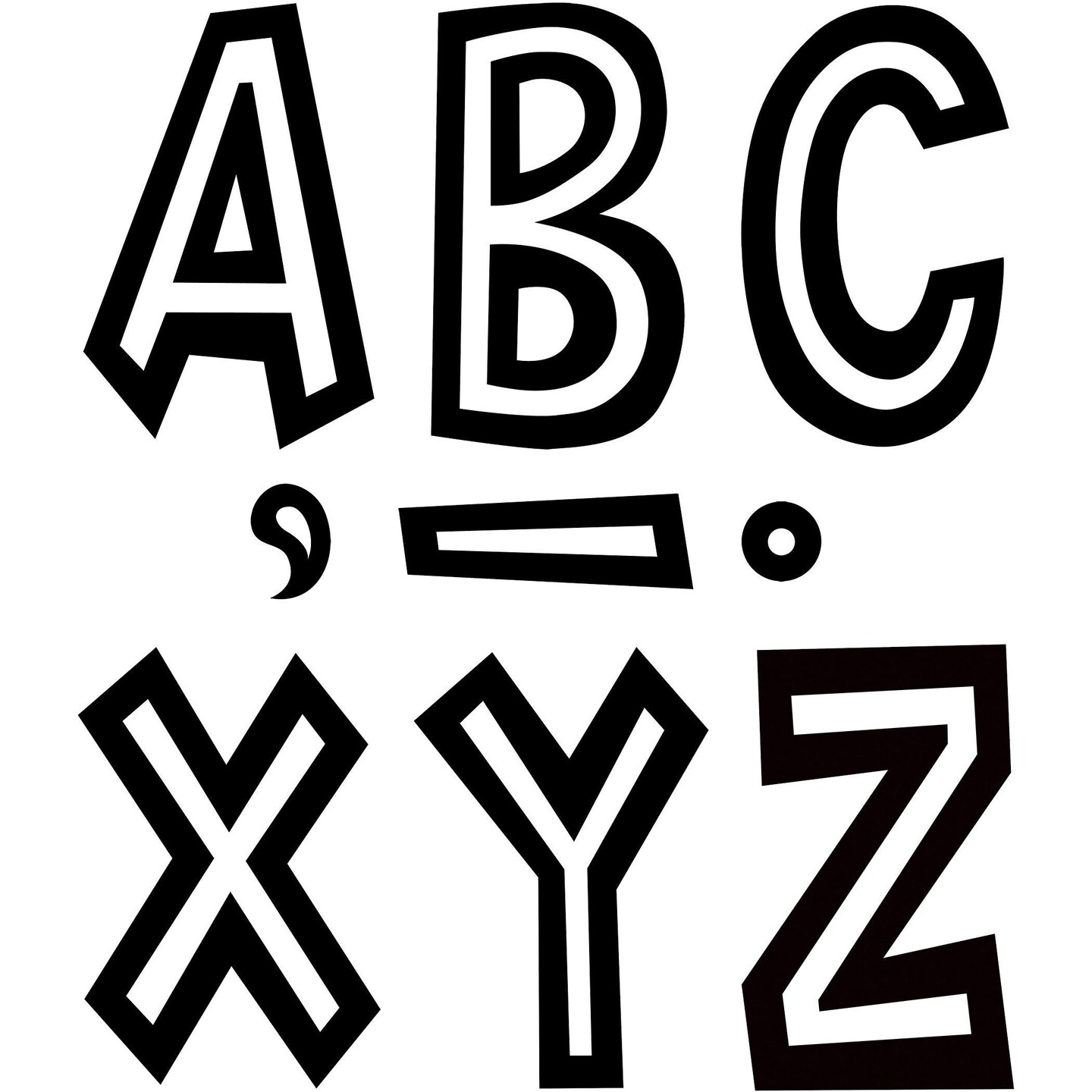 Black and White 7" Fun Font Letters, 120 Per Pack, 2 Packs | Michaels