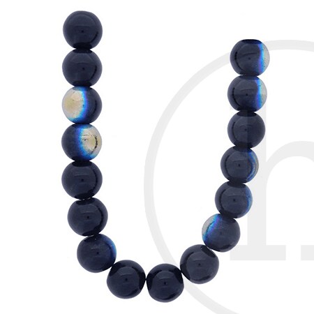 Glass Beads Round Black Ab Finish | Michaels