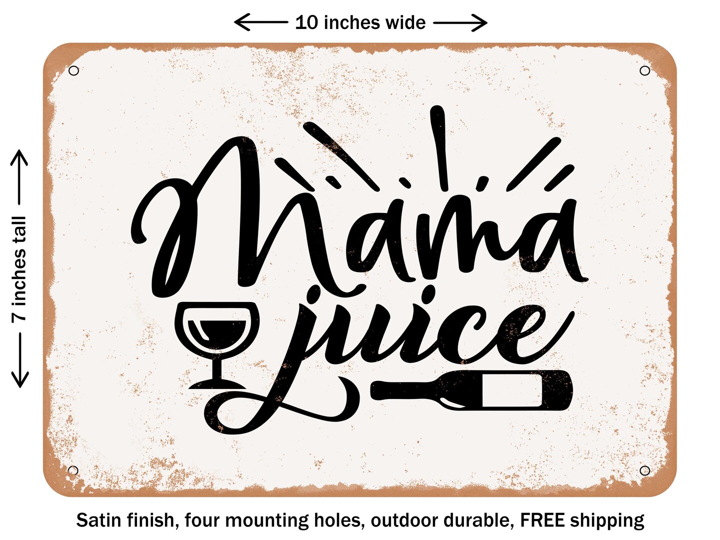 DECORATIVE METAL SIGN - Mama Juice - Vintage Rusty Look | Michaels