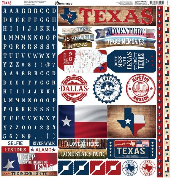 Reminisce Texas 12x12 Alpha Stickers | Michaels