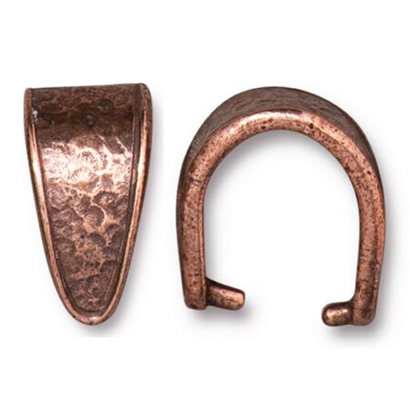 Copper Distressed 15mm Pendant Pinch Bails, TierraCast 4/Pkg | Michaels