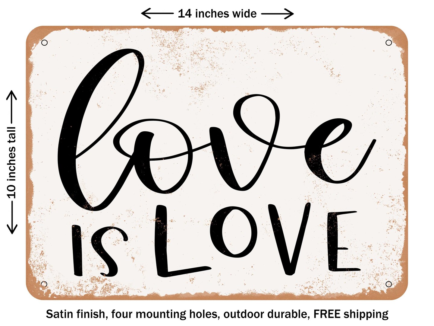 DECORATIVE METAL SIGN - Love is Love - Vintage Rusty Look | Michaels