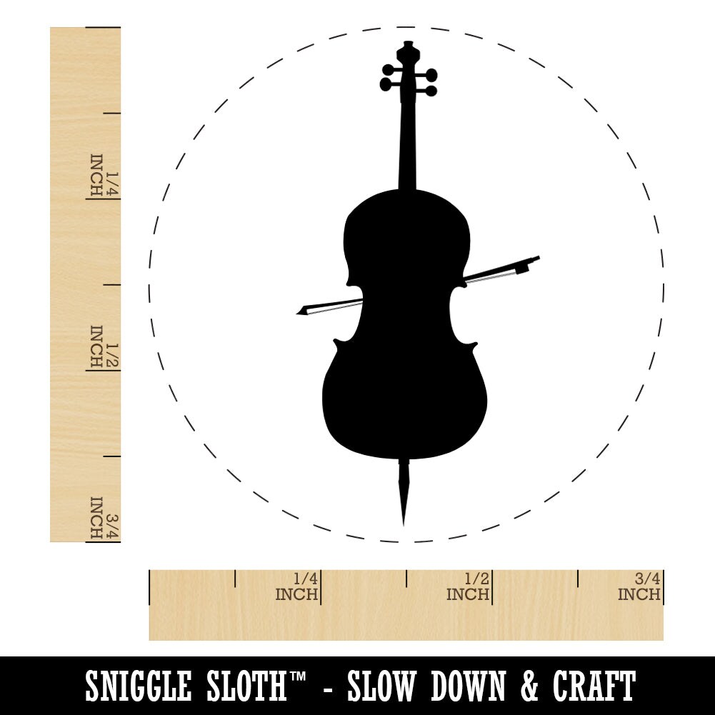 Cello Music Instrument Silhouette Rubber Stamp for Stamping Crafting ...