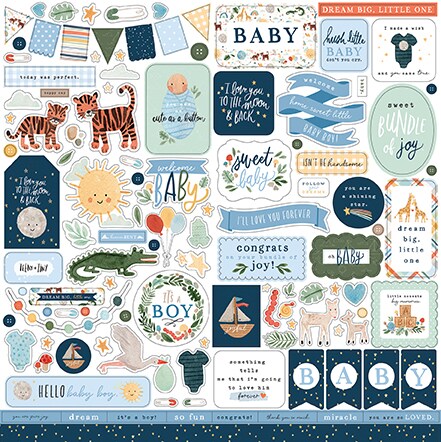Echo Park Welcome Baby Boy Element Stickers | Michaels