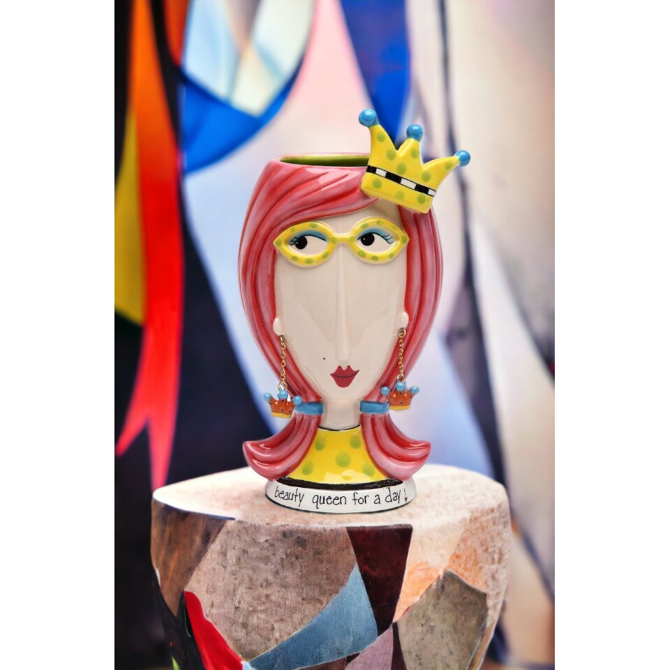 Ceramic Beauty Queen Vase or Brush Holder, Home Decor Decoration Room ...