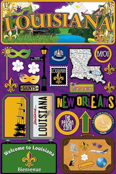 Reminisce Louisiana Jetsetters 3D Stickers | Michaels