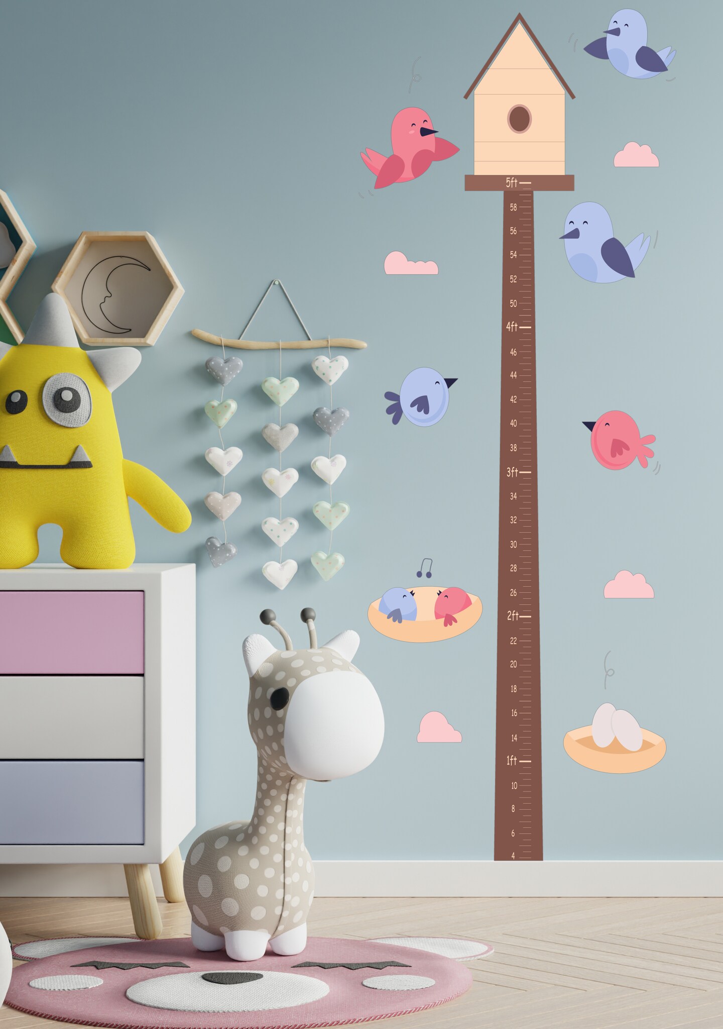 Mesuring Kids Growth Chart Wall Decal, Growth Ruler Decal, Kids Height ...