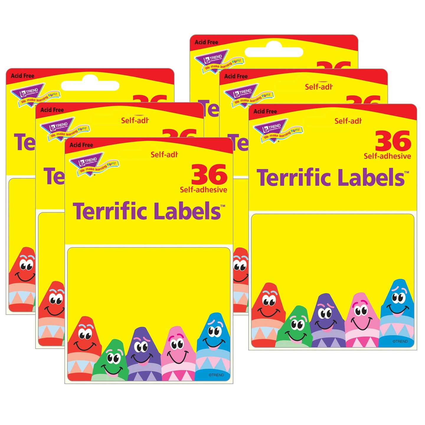 Colorful Crayons Terrific Labels™, 36 Per Pack, 6 Packs | Michaels
