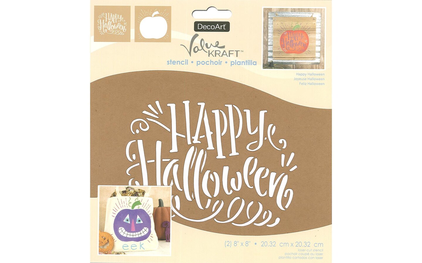 Decoart Value Kraft Stencil 8X8 Halloween Happy | Michaels