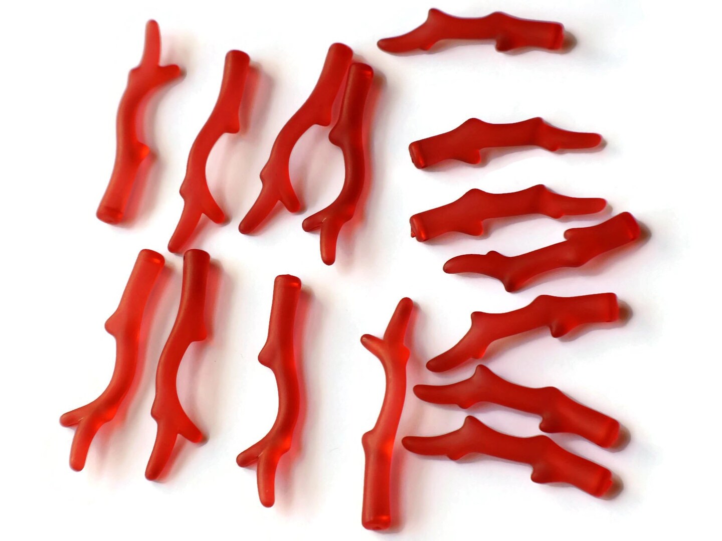 15 47mm and 57mm Frosted Red Acrylic Branch Beads | Michaels