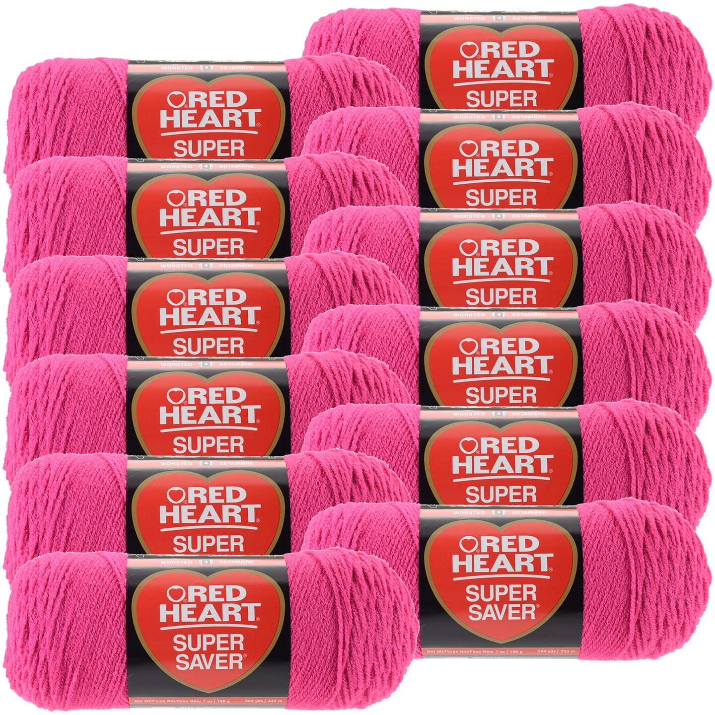 Multipack of 12 - Red Heart Super Saver Yarn-Shocking Pink | Michaels