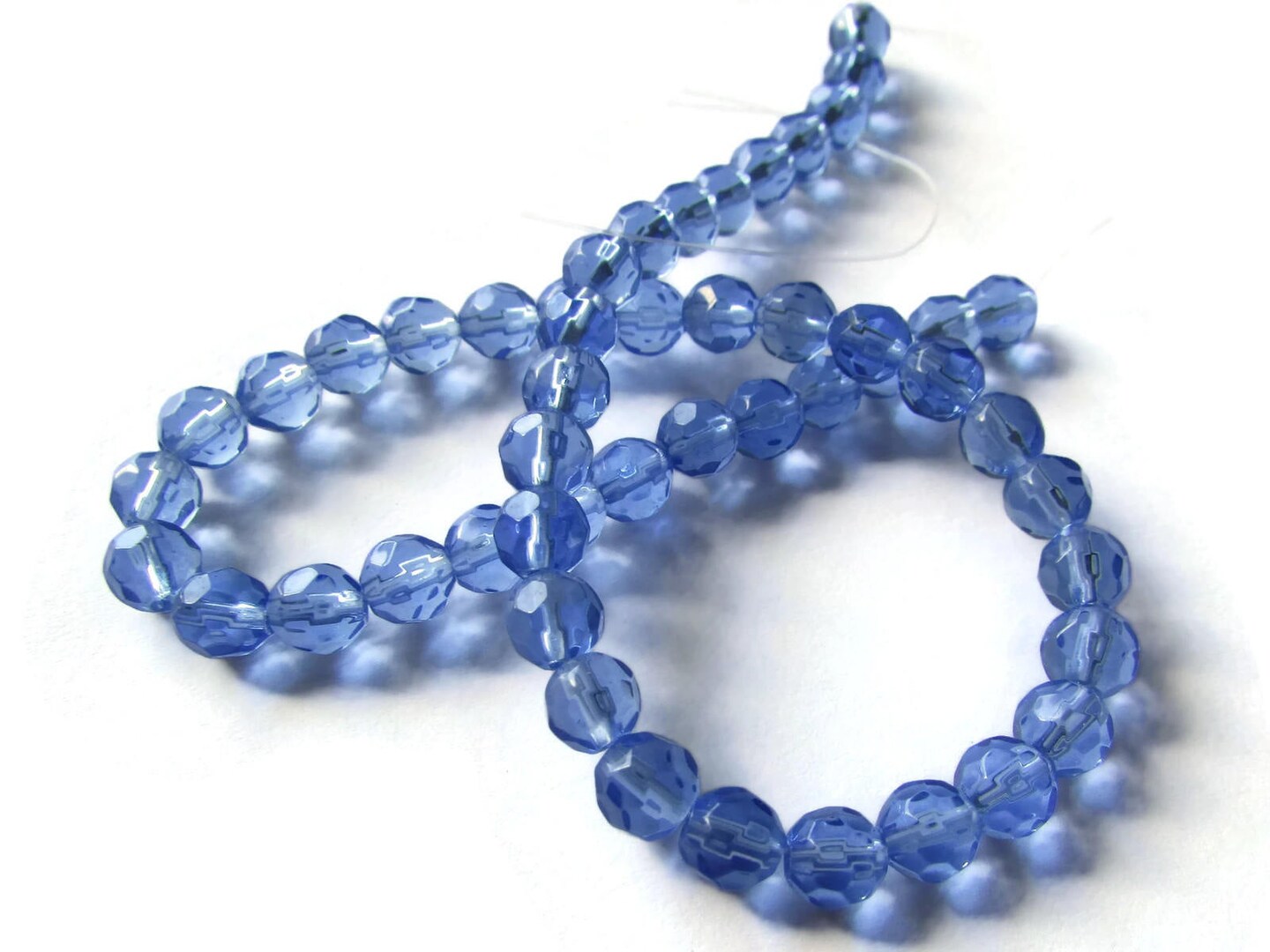 50 6mm Faceted Round Blue Crystal Glass Beads | Michaels