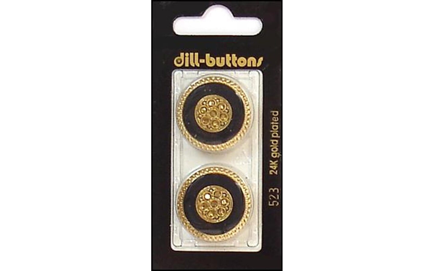 Dill Buttons 25Mm 2Pc Shank Enamel Black/Gold | Michaels