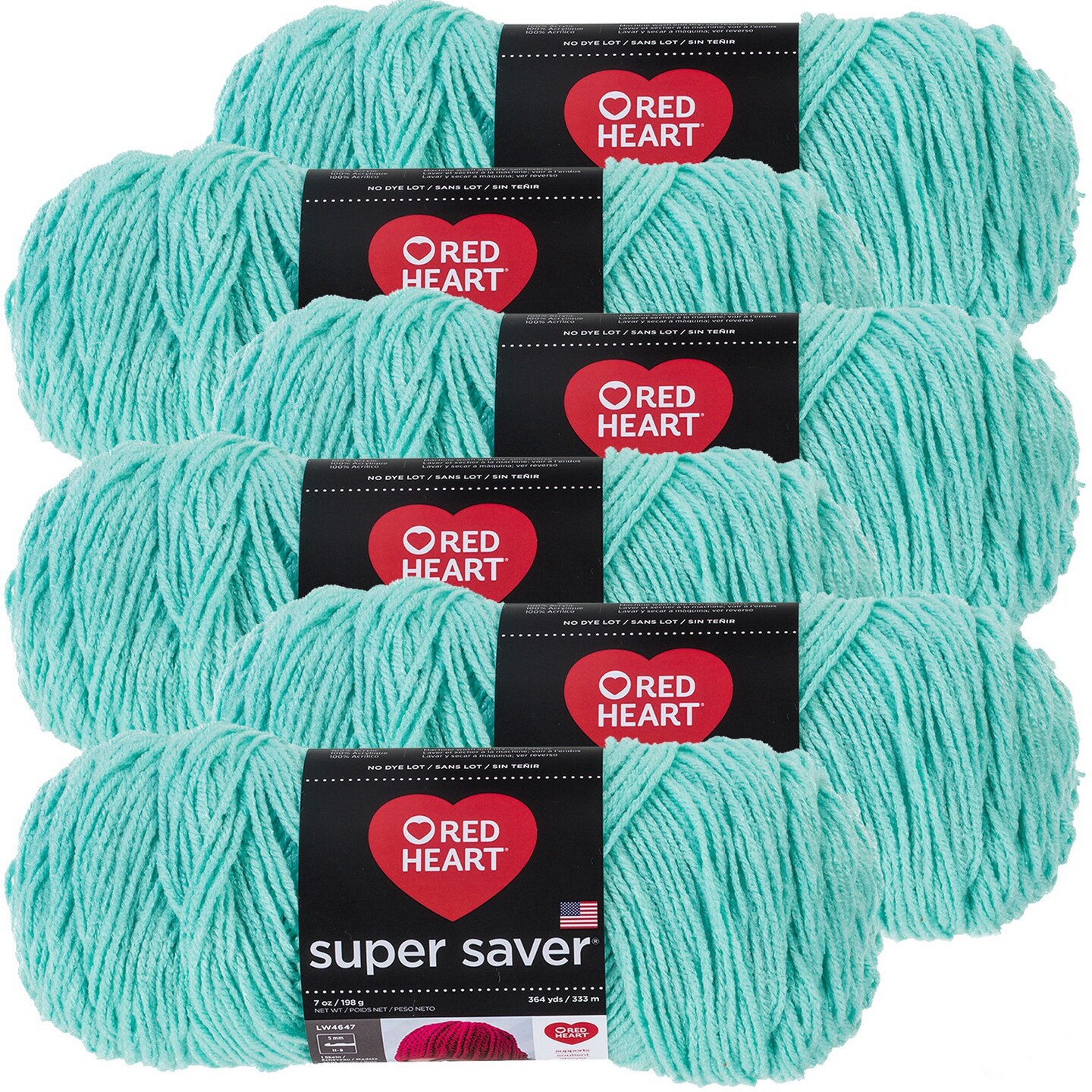 Multipack of 6 - Red Heart Super Saver Yarn-Minty, Count: 6 | Michaels