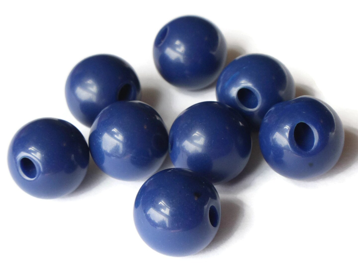8 12mm 1/2 Inch Vintage Dark Blue Opaque Plastic Round Ball Buttons ...