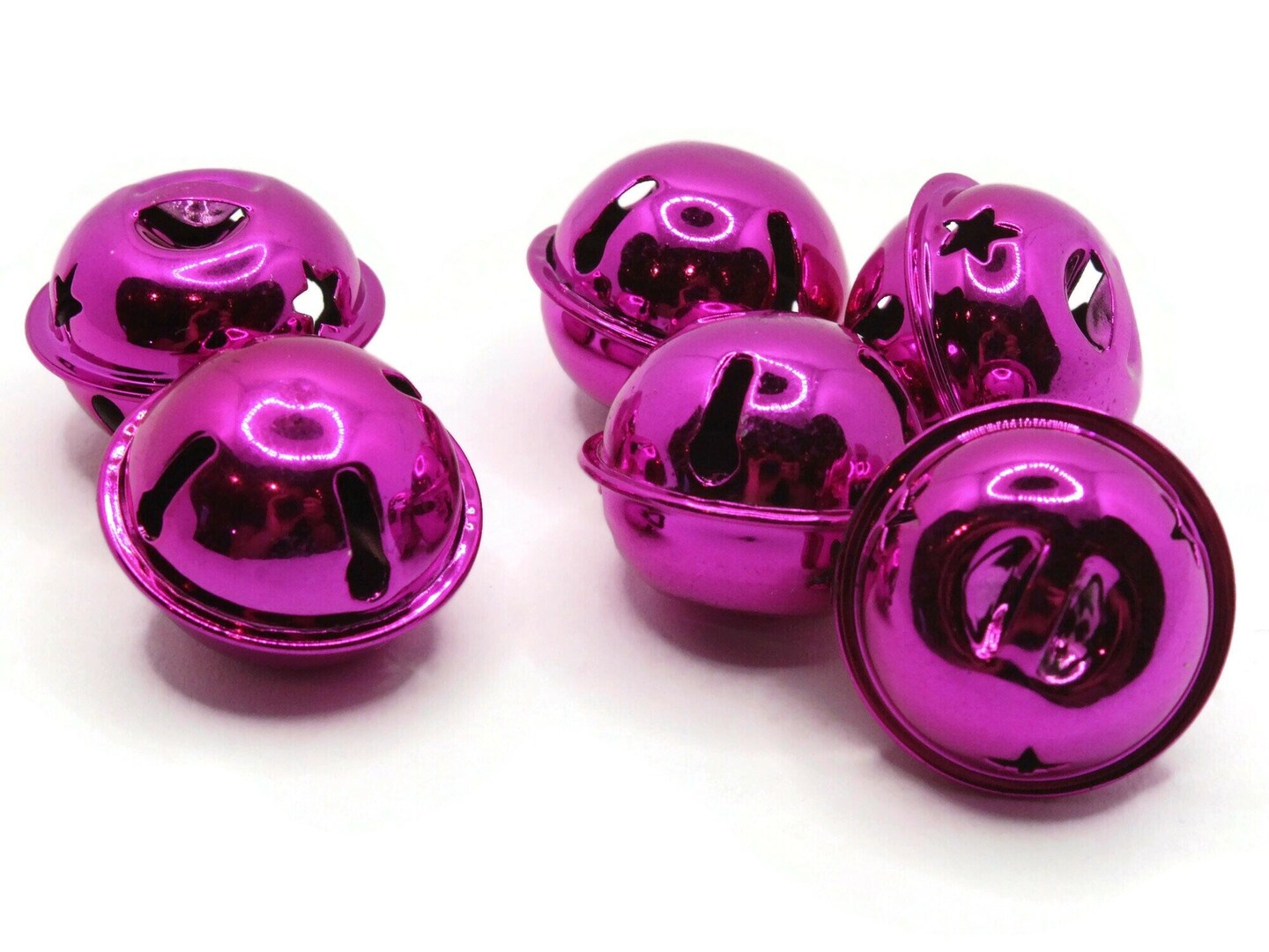 6 24mm Shiny Bright Pink Iron Jingle Bell Charms | Michaels