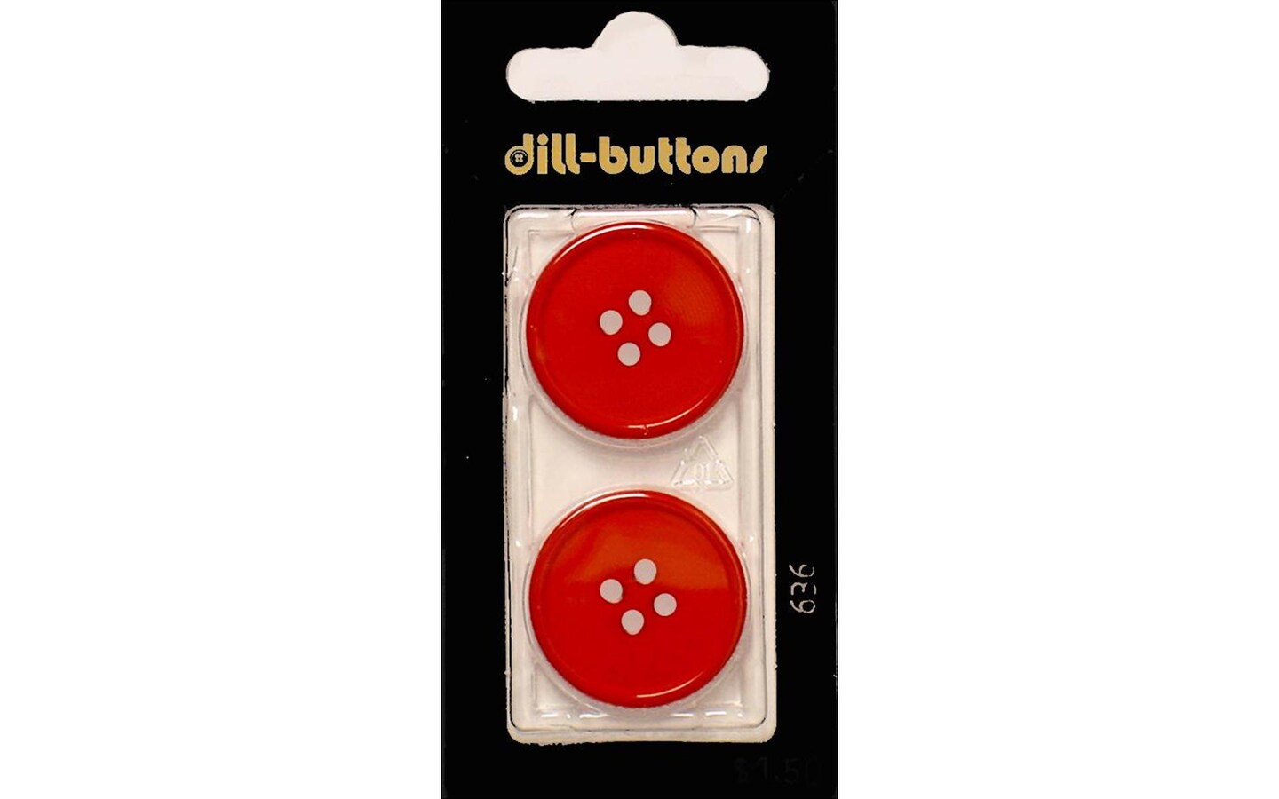 Dill Buttons 25Mm 2Pc 4 Hole Red | Michaels