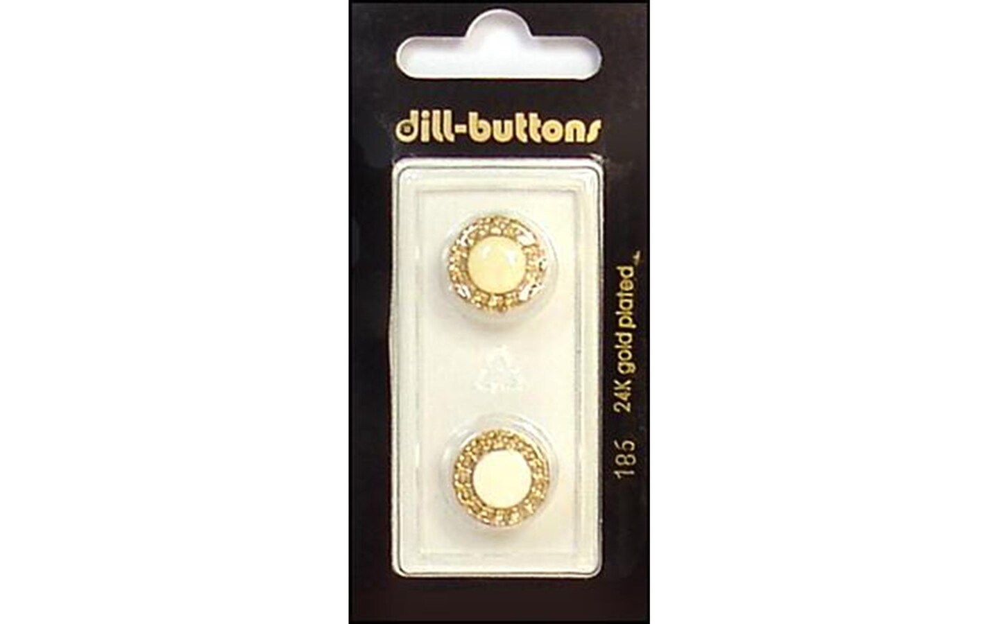 Dill Buttons 14Mm 2Pc Shank Enamel Ivory/Gold | Michaels