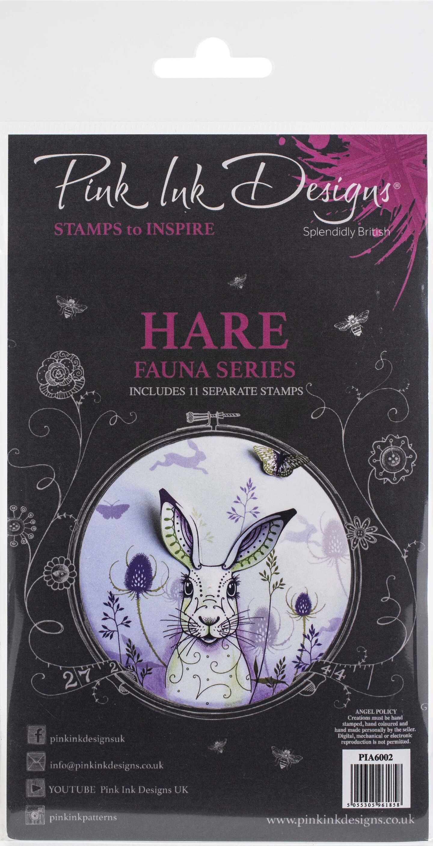 Pink Ink Designs 6"X4" Clear Stamp Set-Hare, Count: 1, Model: PI0A6002 ...