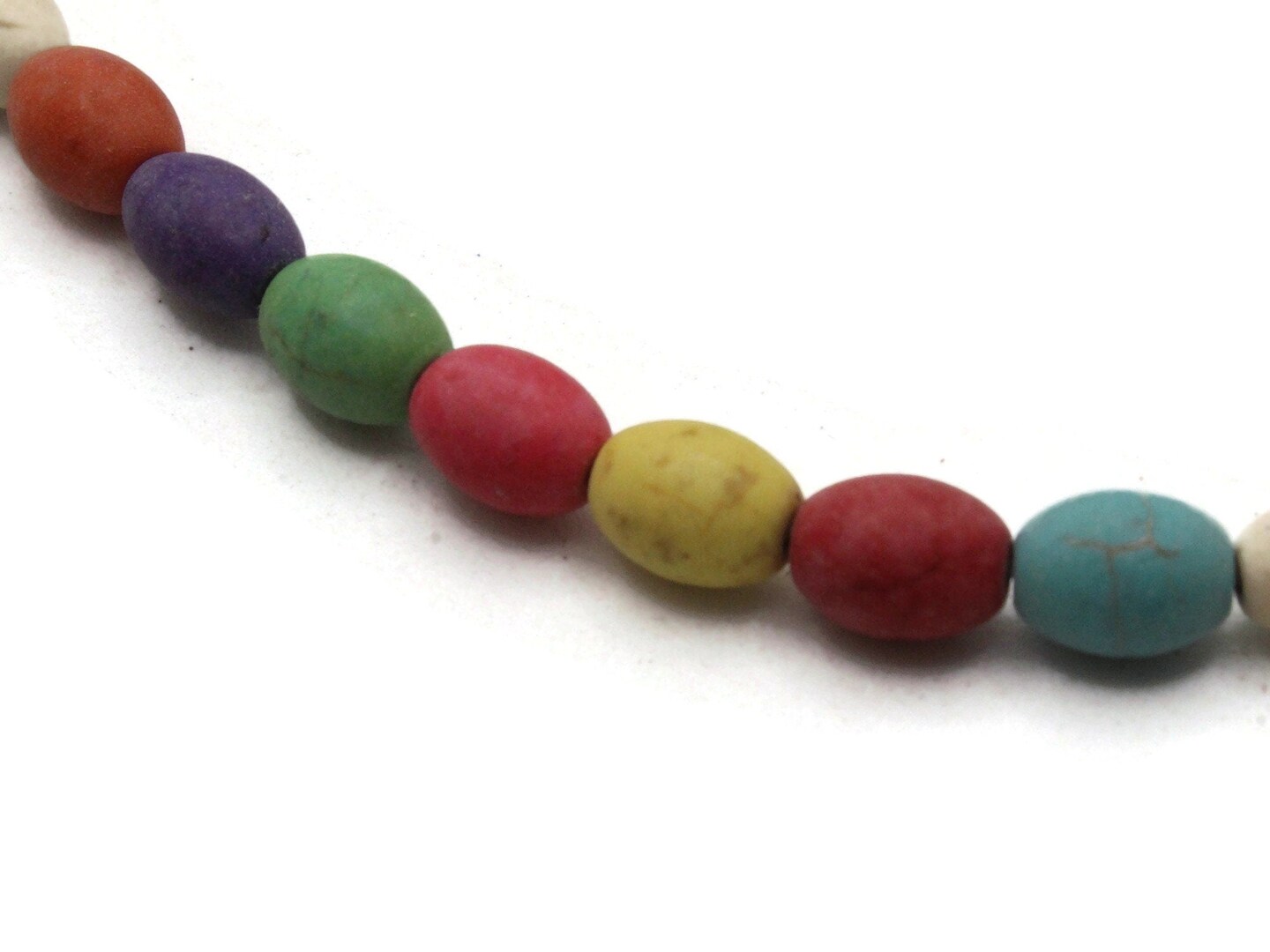 49 8mm Mixed Color Oval Dyed Howlite Stone Beads | Michaels