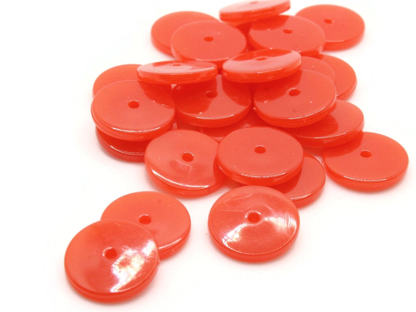 25 14mm Red Vintage Plastic Flat Disc Beads | Michaels