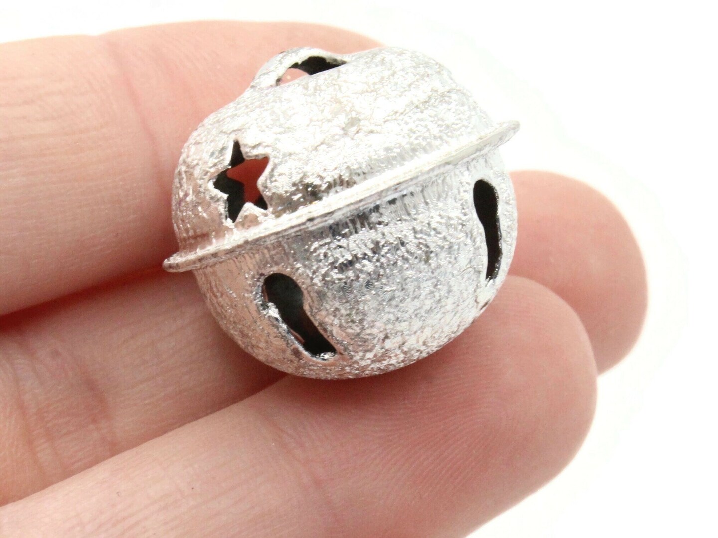 6 24mm Silver Jingle Bell Charms Iron Metal Christmas Sleigh Bell Beads ...
