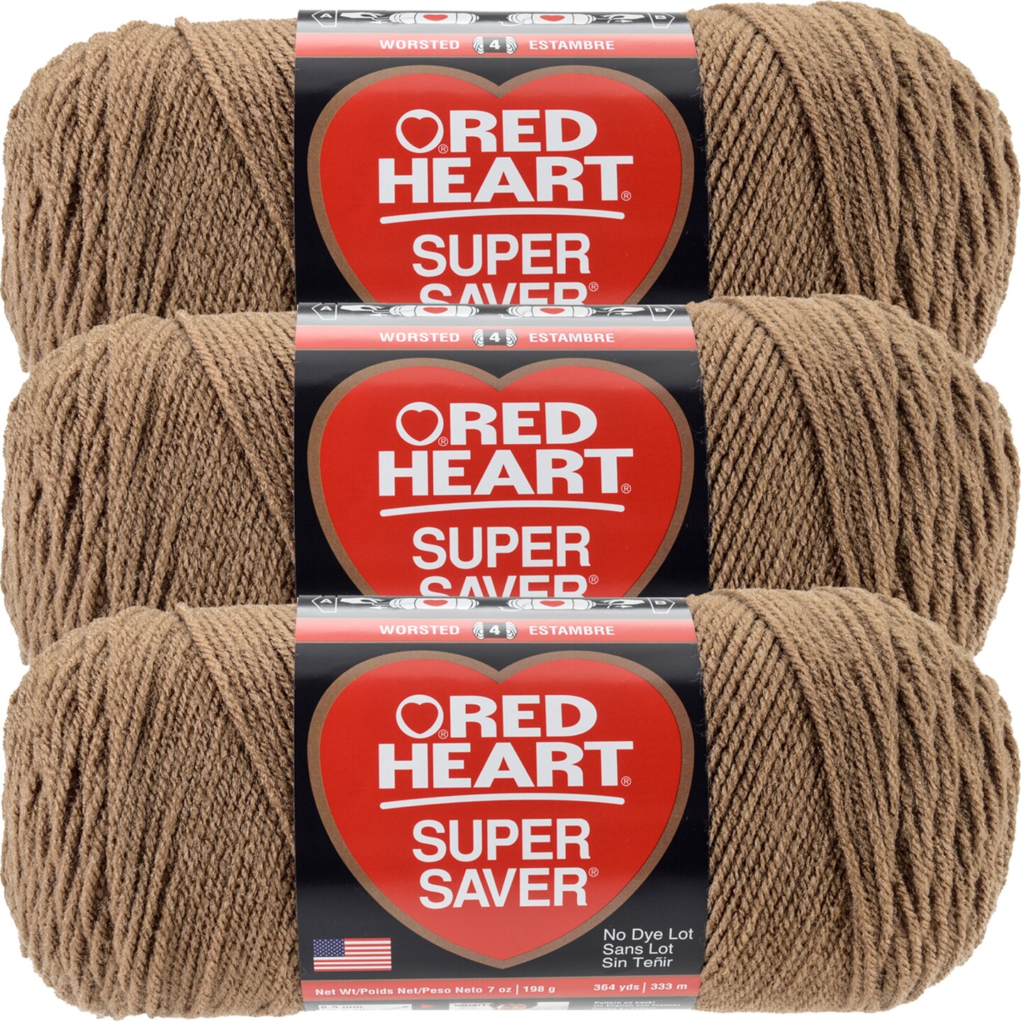 Multipack of 03 - Red Heart Super Saver Yarn-Cafe Latte | Michaels