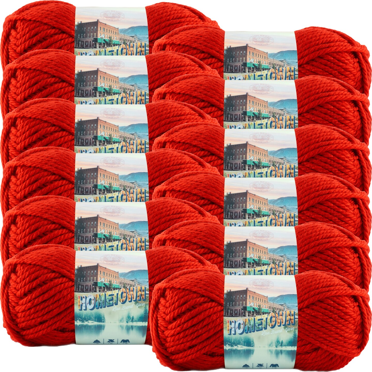 (12 Pack) Lion Brand Yarn Hometown Yarn, Cincinnati Red | Michaels