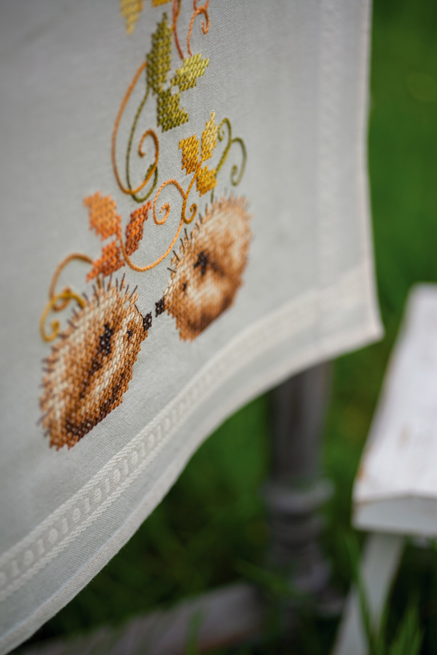 Vervaco Stamped Table Runner Cross Stitch Kit 16"X40"-Hedgehogs and ...